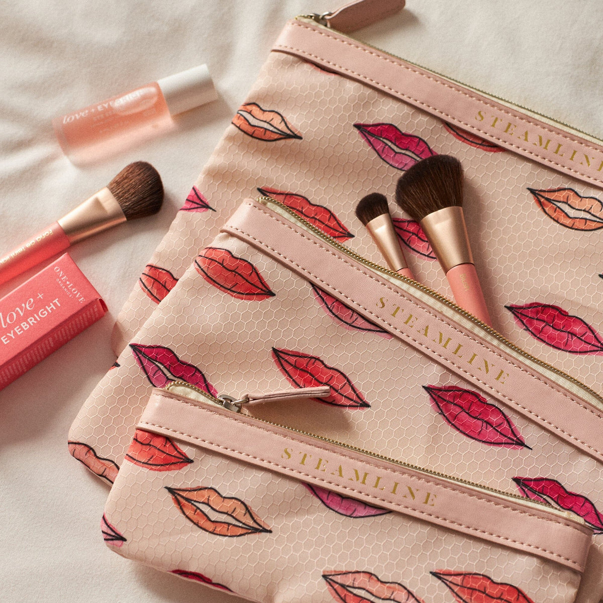 The Lip Print Cosmetic Case Set | SteamLine Luggage Cosmetic Case Sets