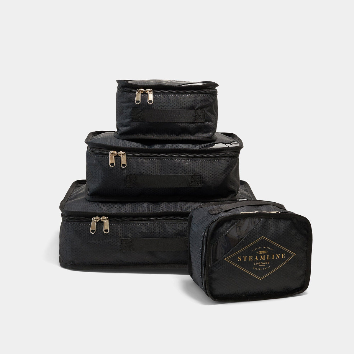 The Black Packing Cube Set | SteamLine Luggage Packing Cube Sets