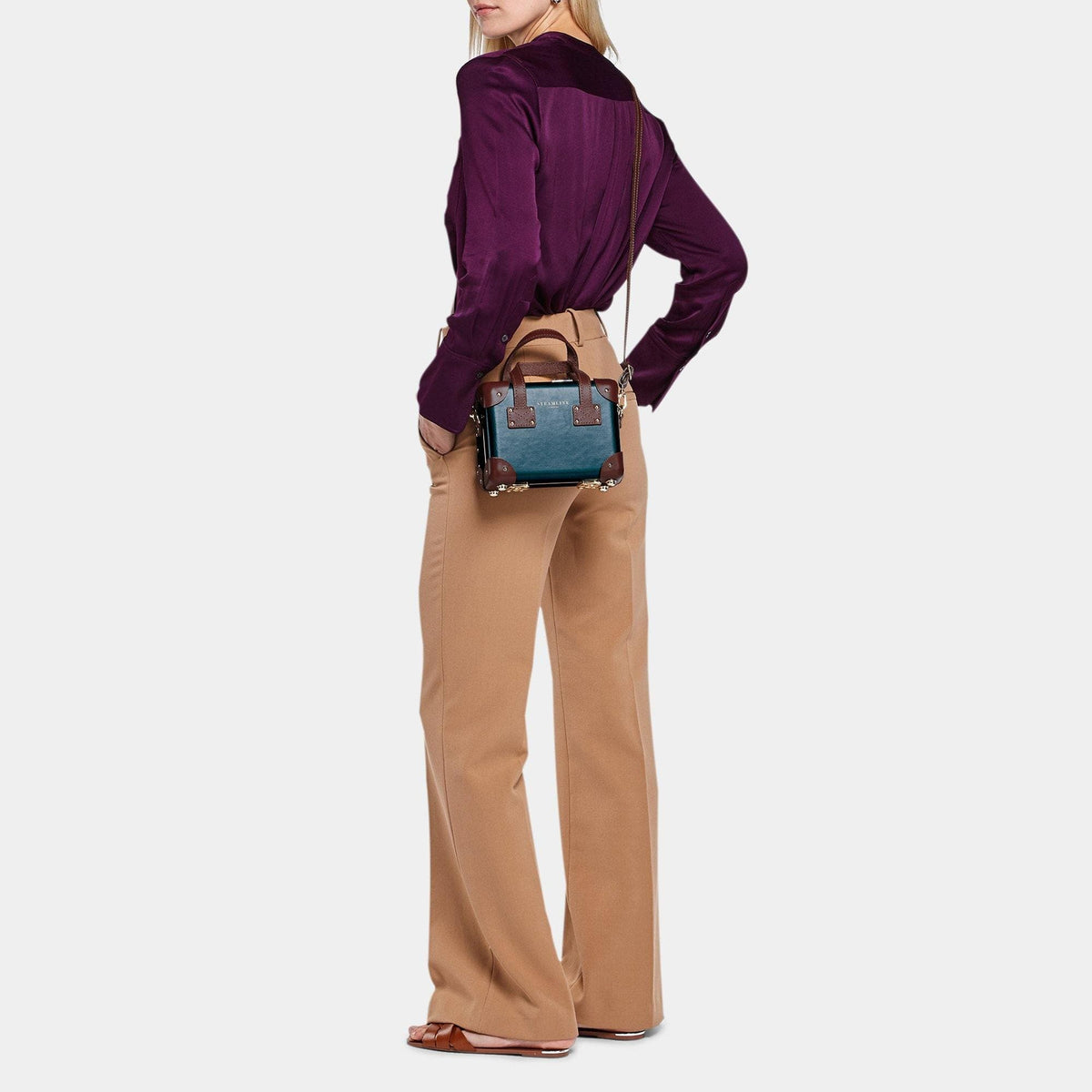 The Navy Architect Mini | Navy Blue Vintage Crossbody Bag Trunk Purse