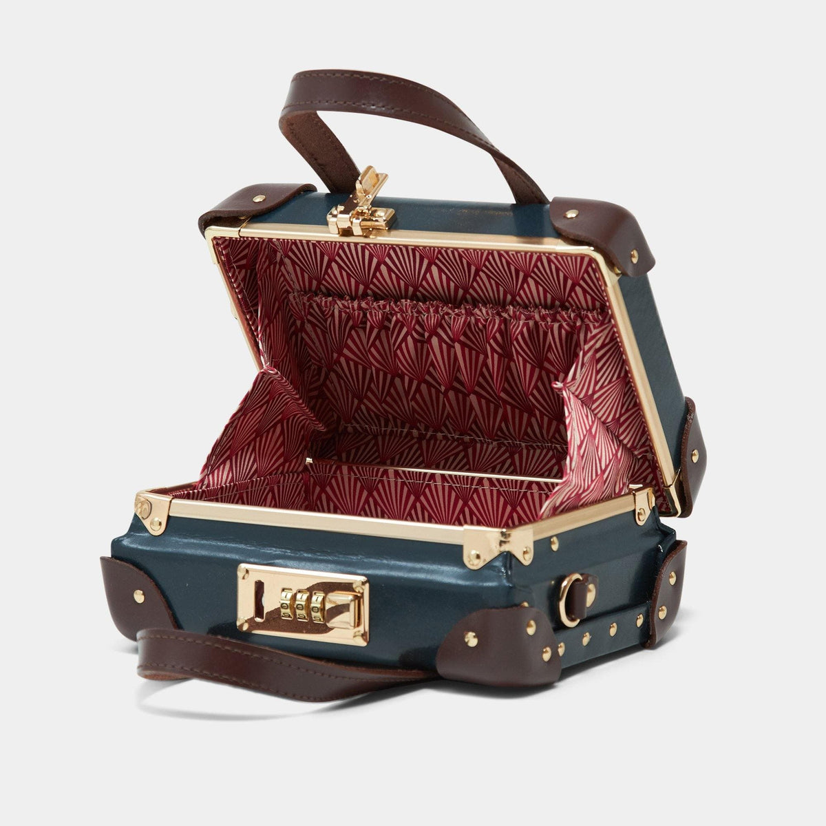 The Navy Architect Mini | Navy Blue Vintage Crossbody Bag Trunk Purse