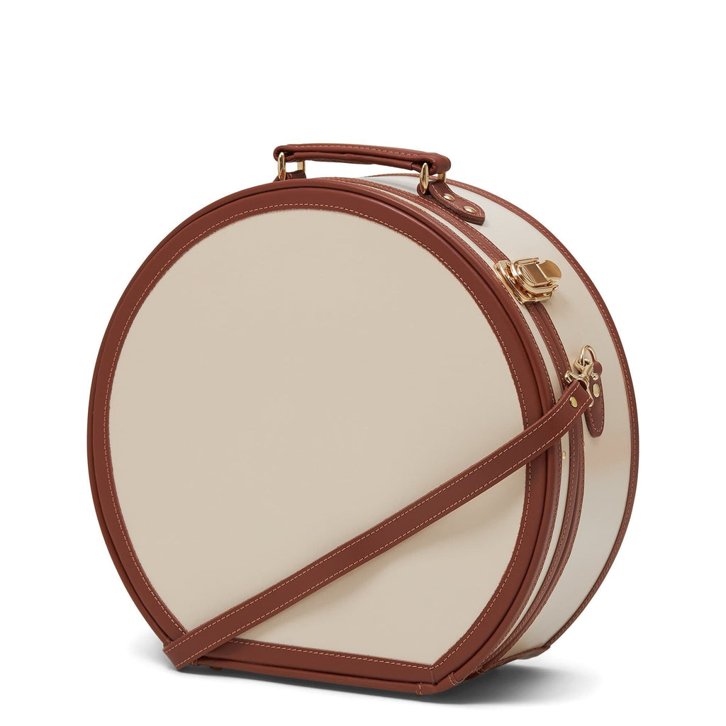 The Diplomat Cream Hatbox | Large Round Suitcase Hat Box Luggage Case ...