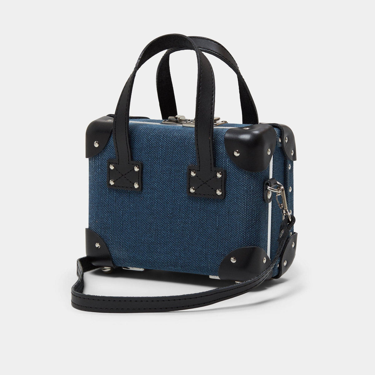 The Navy Editor Mini | Vintage Crossbody Bag Trunk Purse in Linen