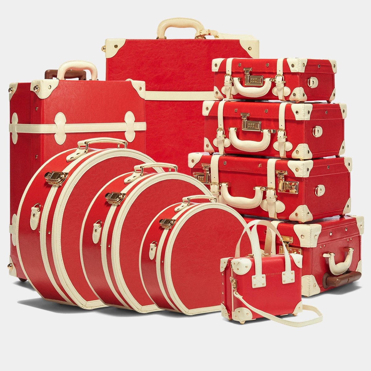 The Entrepreneur Lip Print Hatbox | Round Small Vintage Suitcase