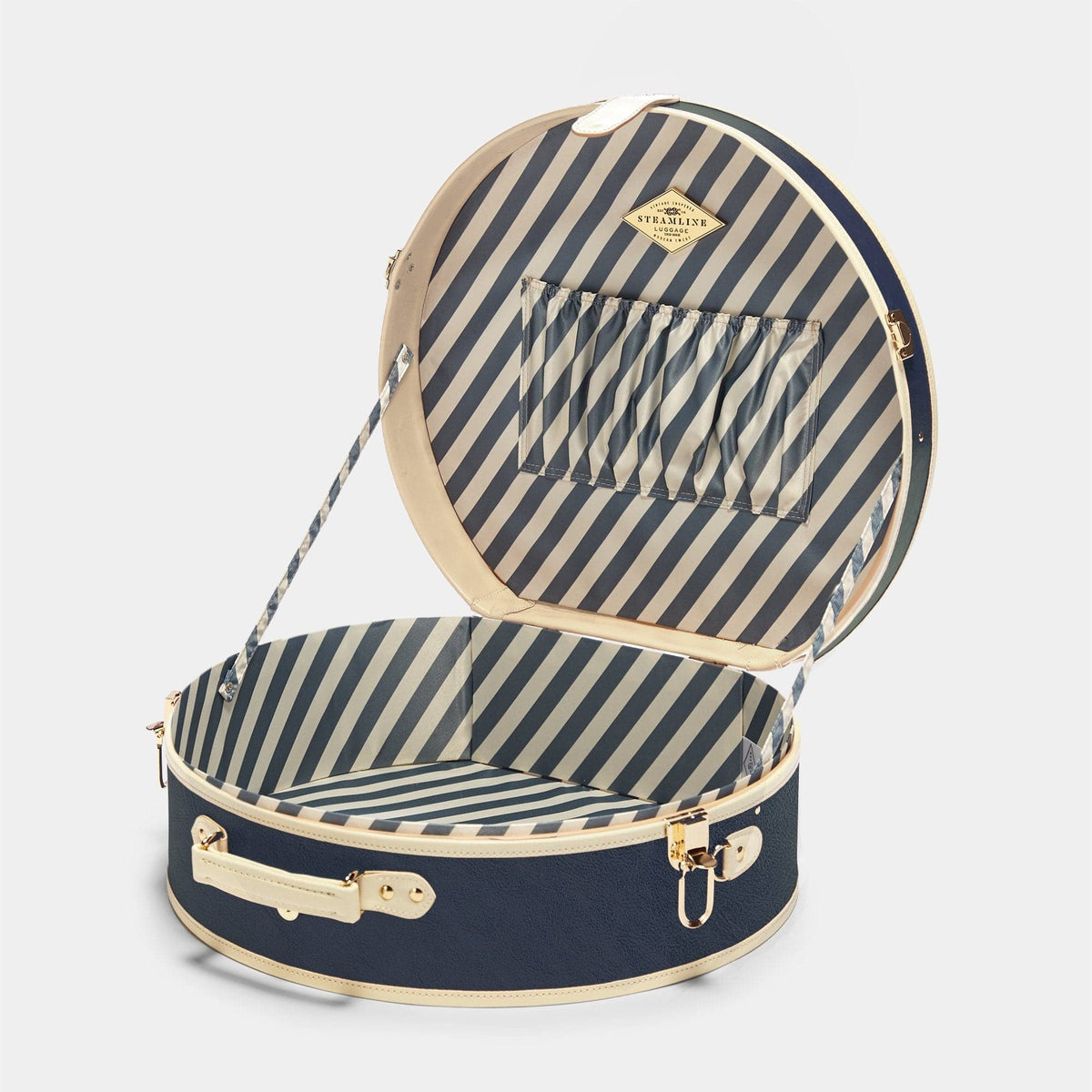 The Navy Entrepreneur Deluxe Hatbox | Retro Style Hat Box Luggage