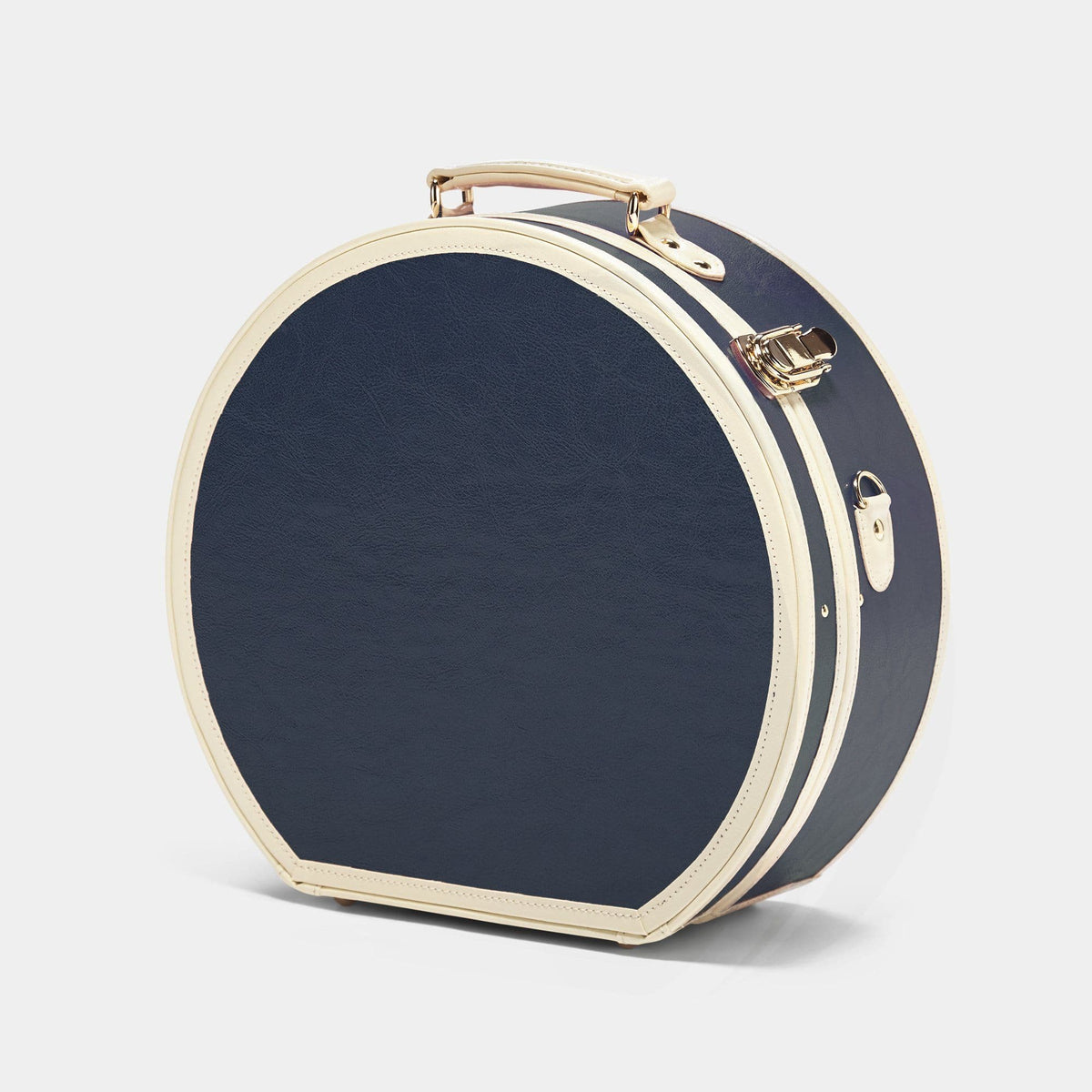 The Entrepreneur Large Hatbox | Vegan Leather Navy Hat Box Luggage