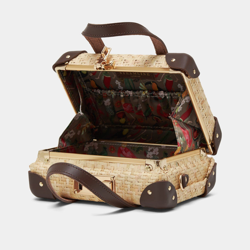 The Explorer Mini Trunk Purse | Designer Vintage Style Rattan Purse