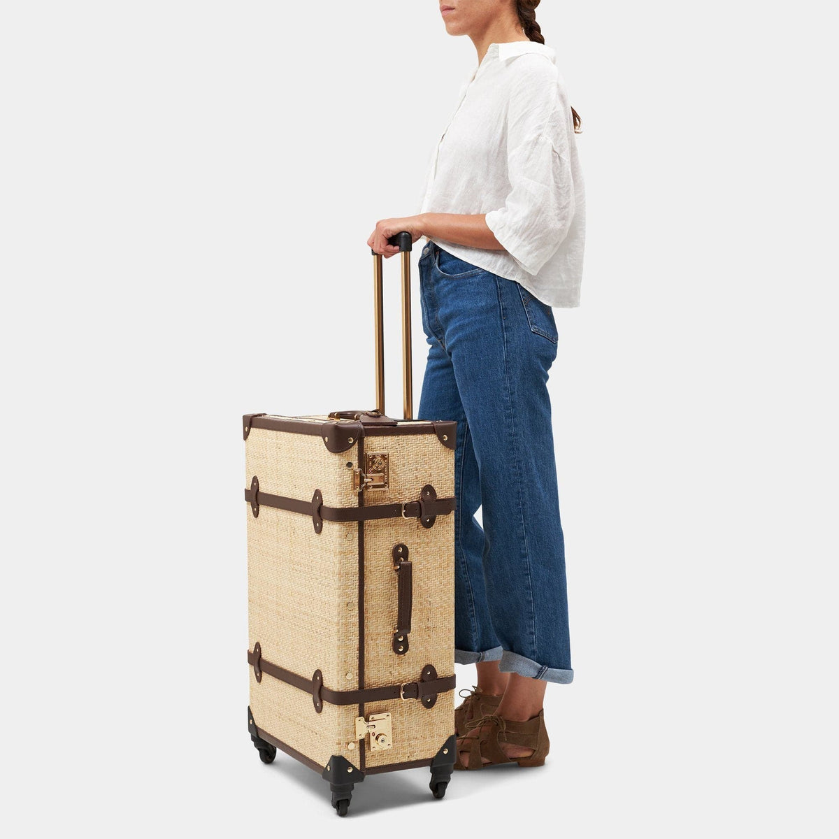 The Explorer Spinner | Luxury Luggage Large Check In Rattan Suitcase