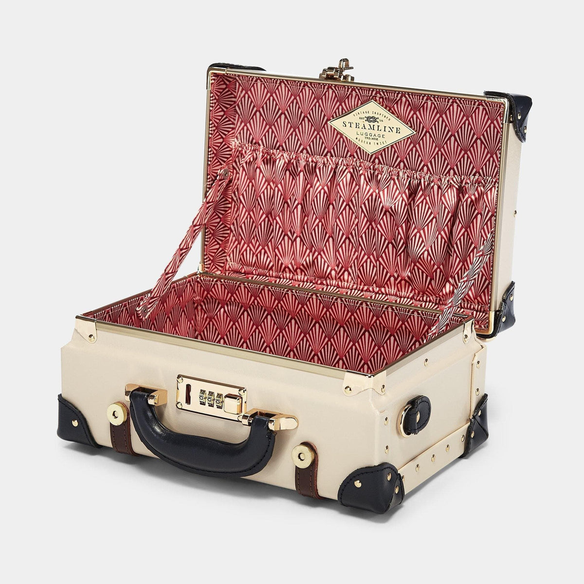 The Cream Architect Vanity | Small Vintage Suitcase Travel Vanity Case