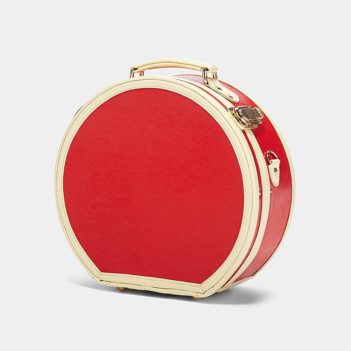 The Entrepreneur Lip Print Hatbox | Round Small Vintage Suitcase