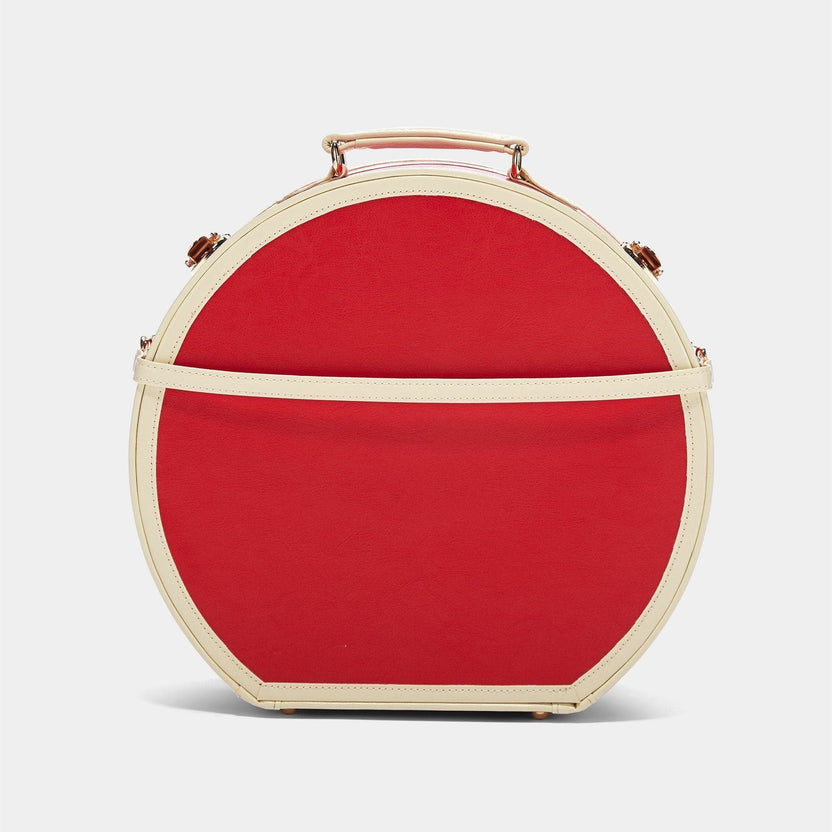 The Entrepreneur Large Hatbox | Vegan Leather Red Vintage Hat Box Bag