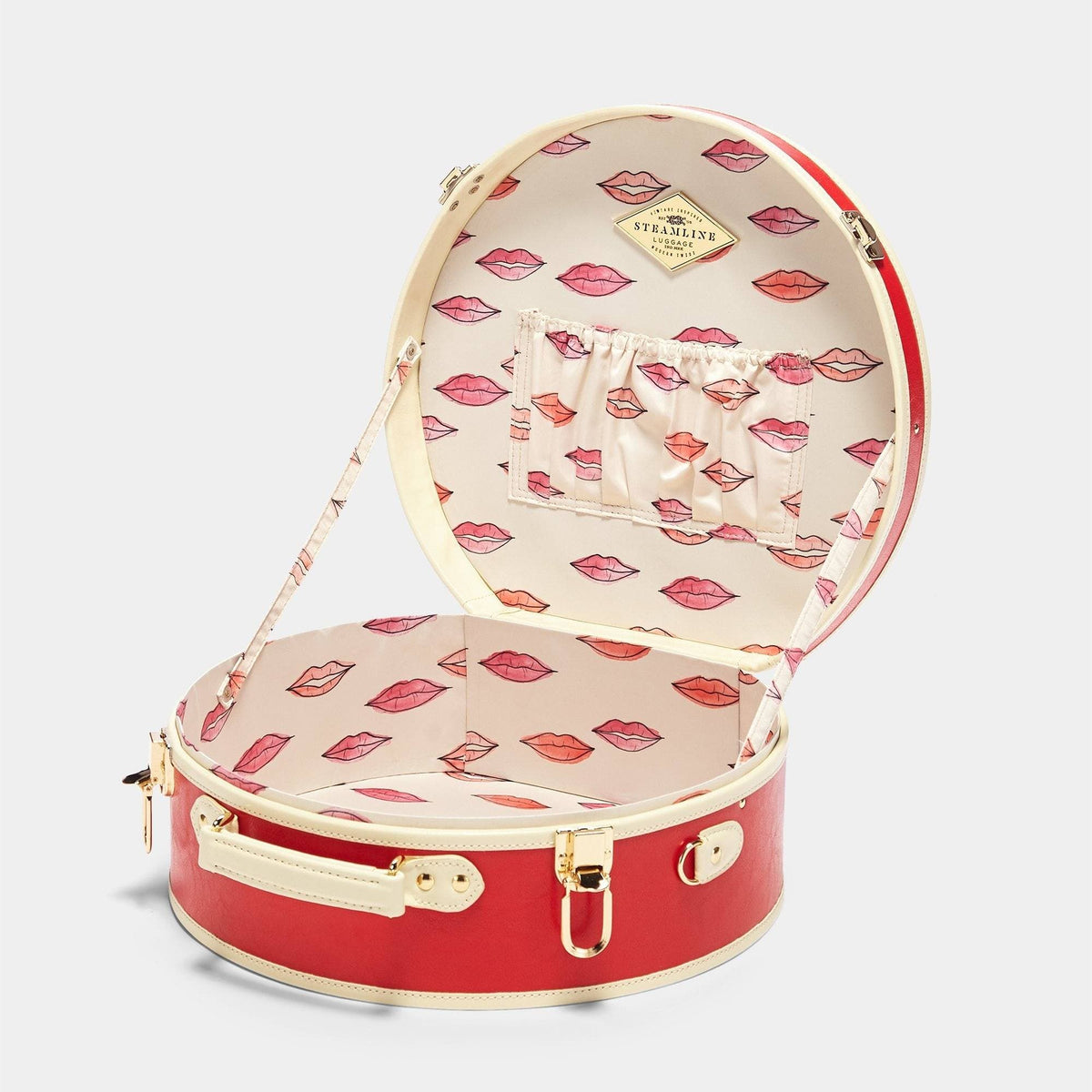 The Entrepreneur Large Hatbox | Vegan Leather Red Vintage Hat Box Bag