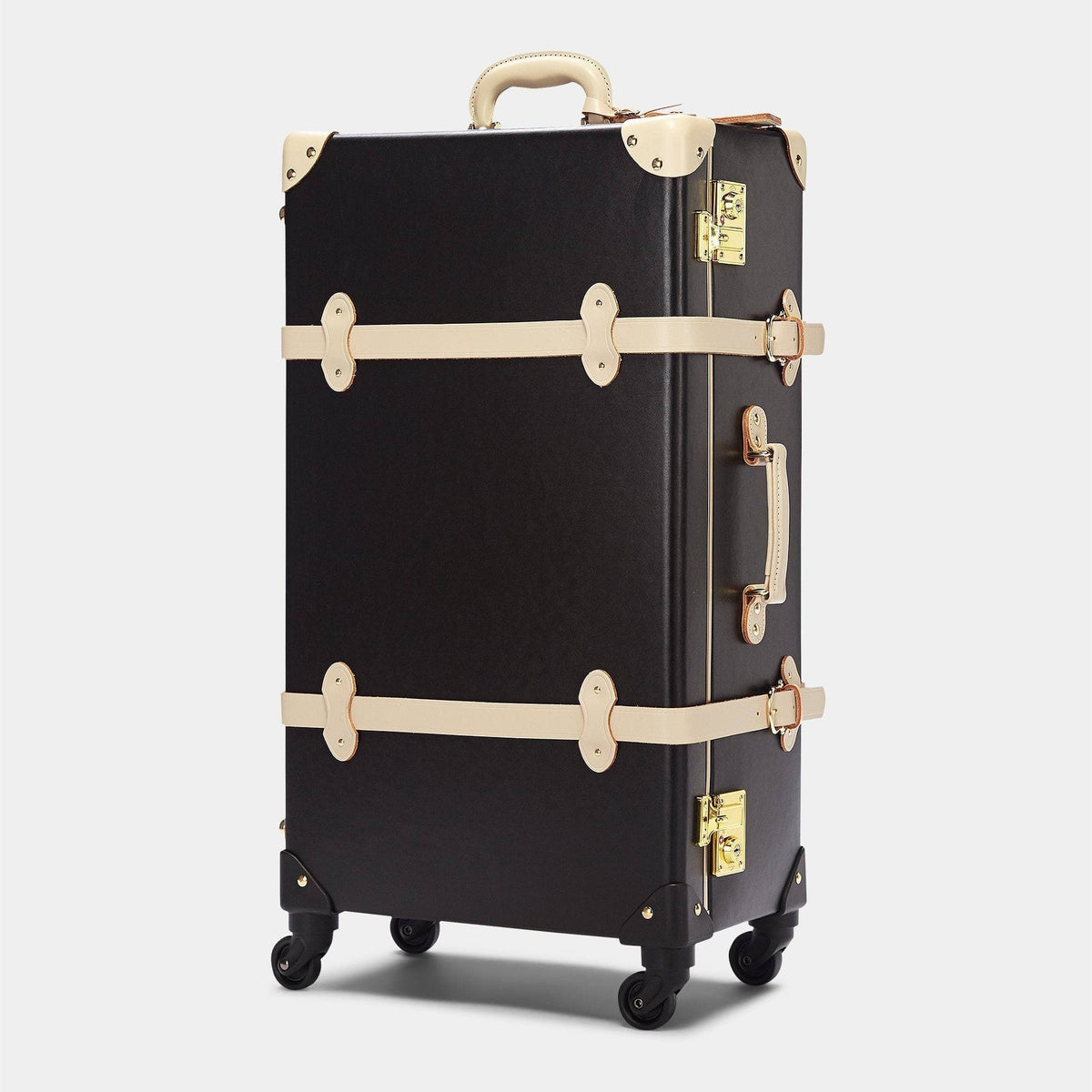 The Starlet Black Spinner Suitcase | Luxury Steamer Trunk Luggage