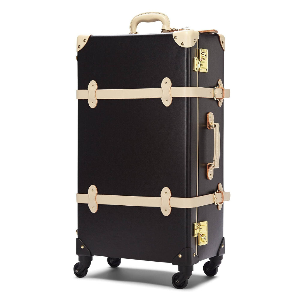 The Starlet Black Spinner Suitcase | Luxury Steamer Trunk Luggage ...