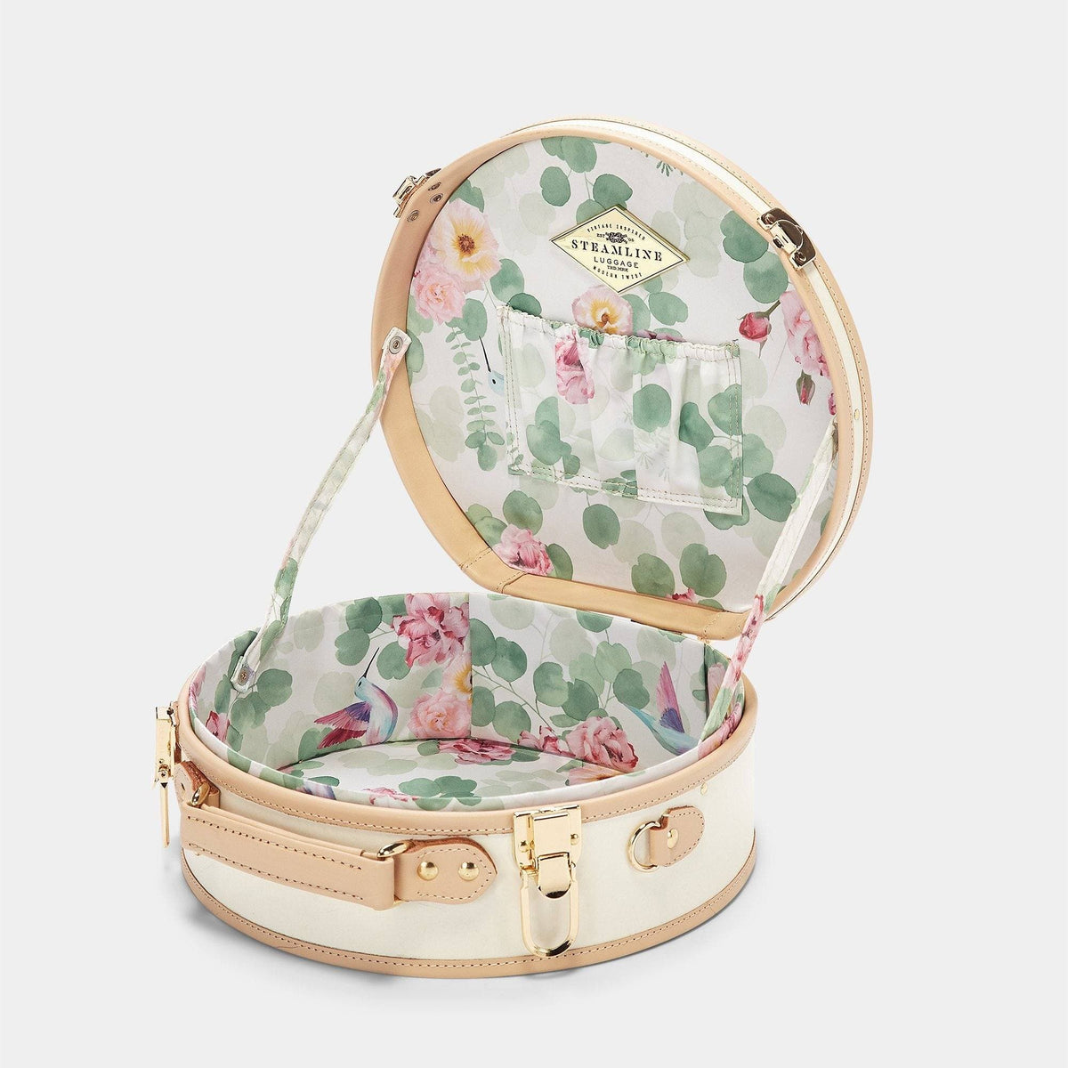 The Sweetheart Small Hat Box Luggage | Round Luxury Suitcase for Her